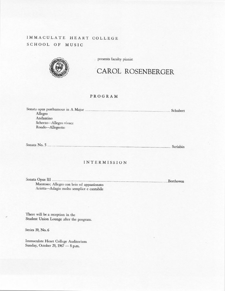 Career | Carol Rosenberger | Concert Pianist, Recording Artist, Author